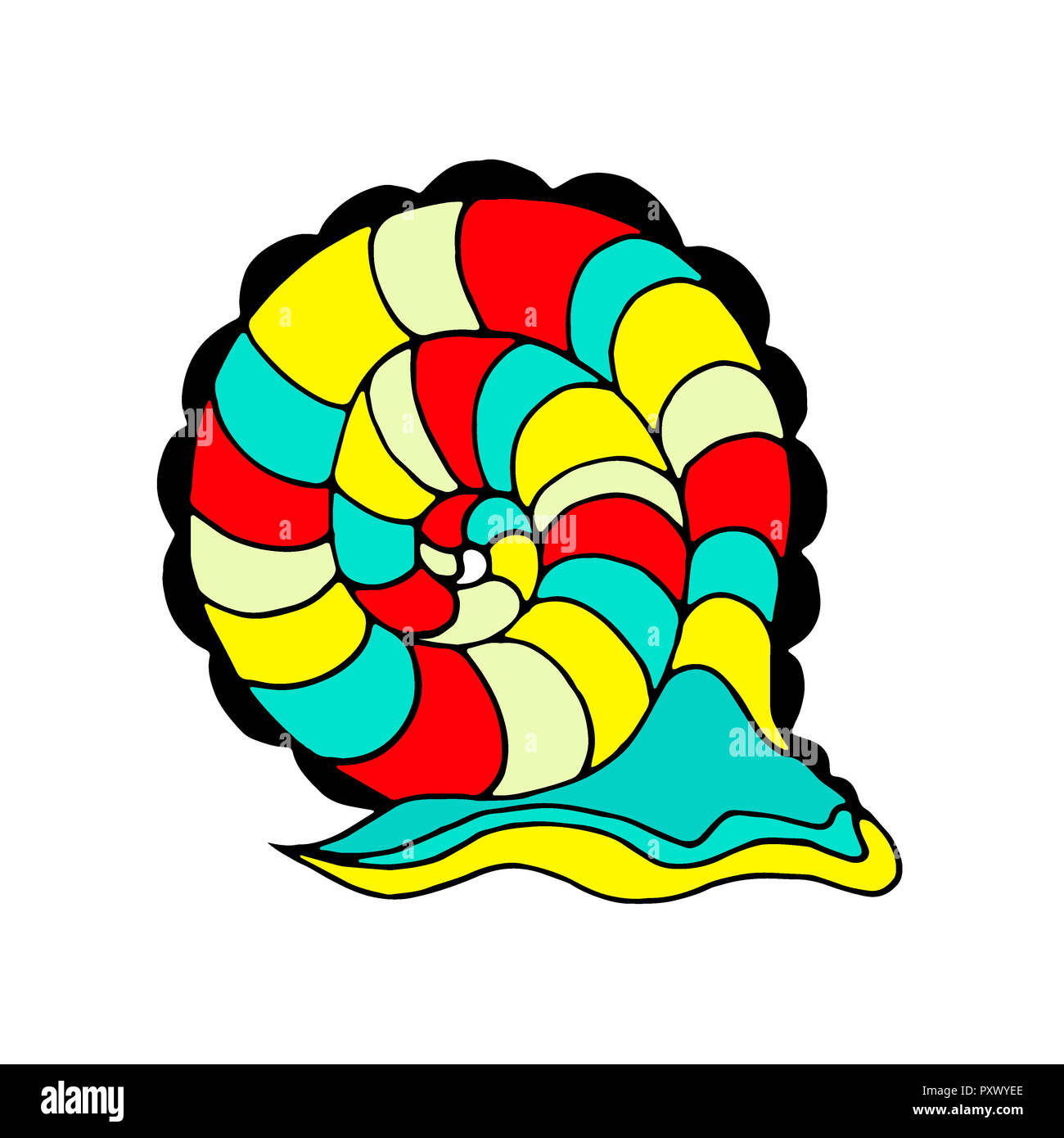 Cartoon illustration cute snail shell Cut Out Stock Images & Pictures ...