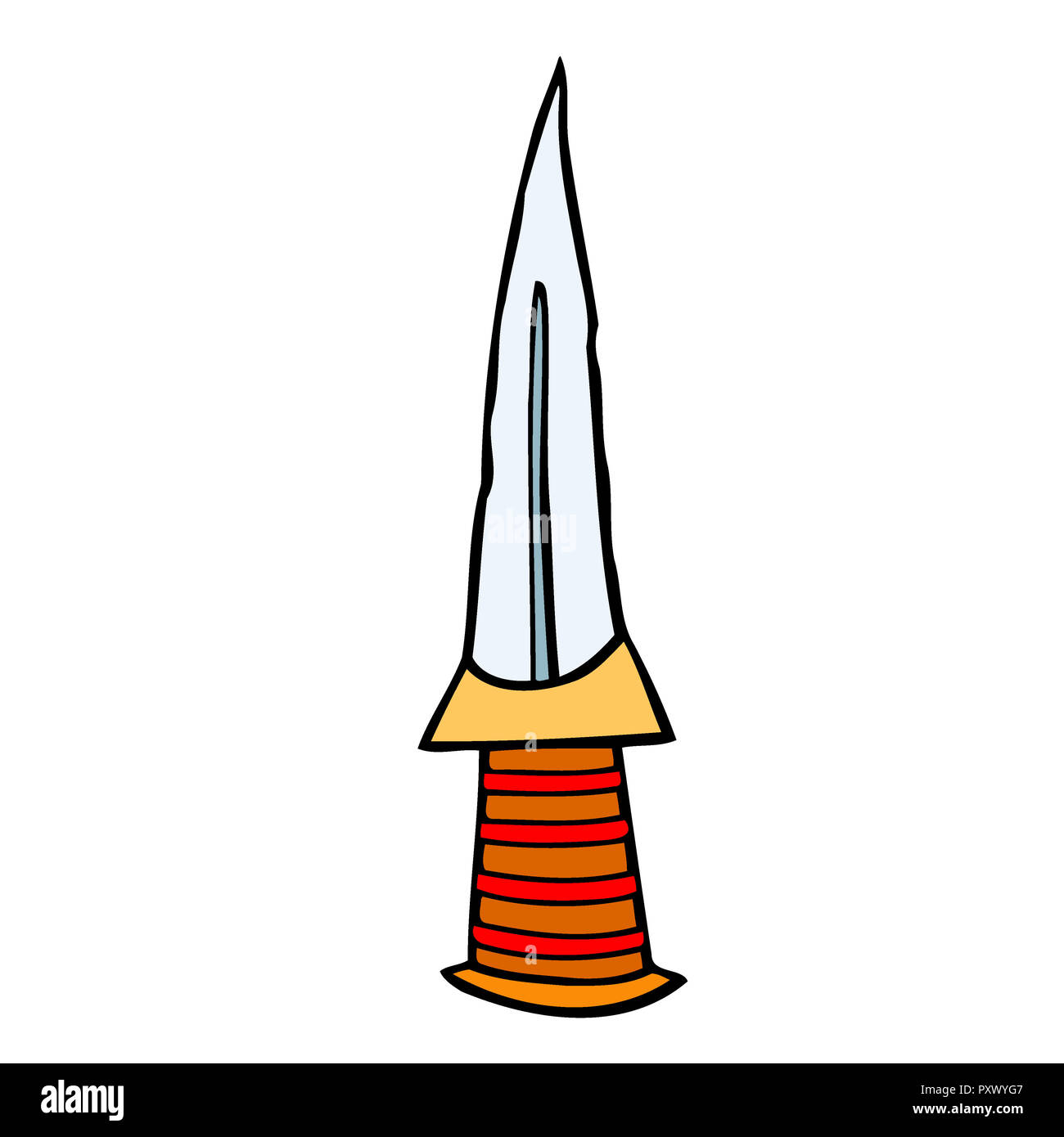 Cartoon Colored image of dagger. illustration isolated on white ...