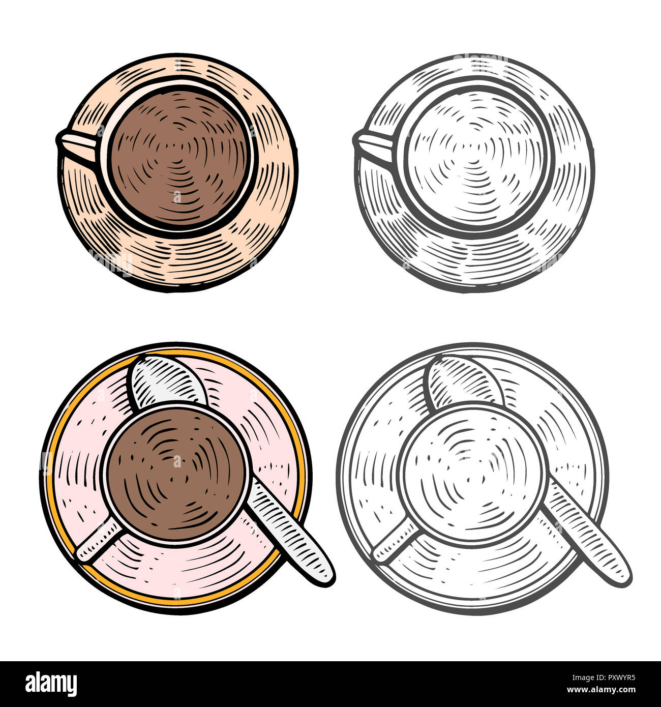 Hand drawn cups hi-res stock photography and images - Alamy