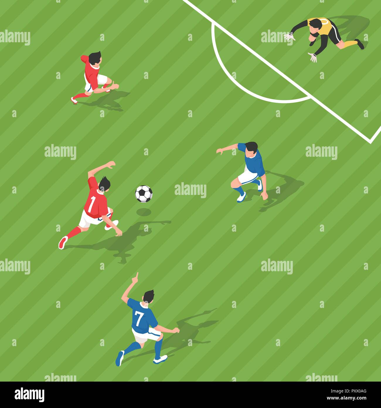 Vector - Aerial view of sport games in flat design style illustration ...