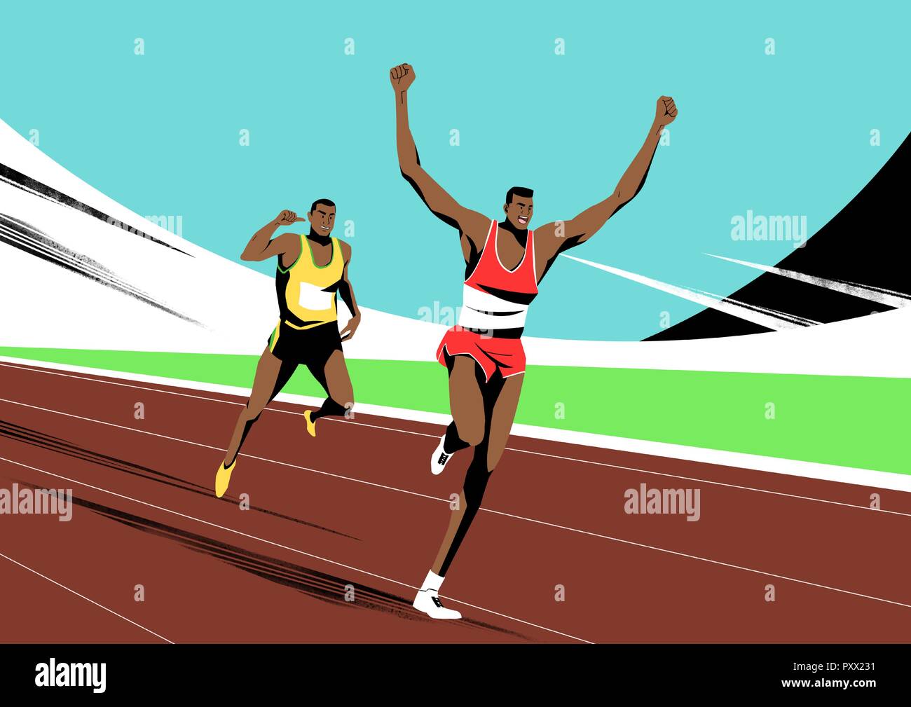 Athletics track Stock Vector Images - Alamy