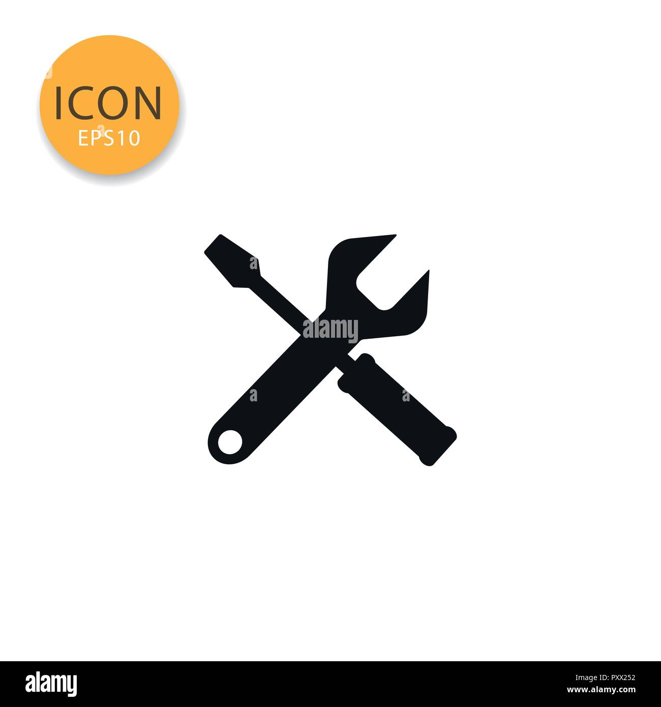 Tools or setting icon flat style in black color vector illustration on ...