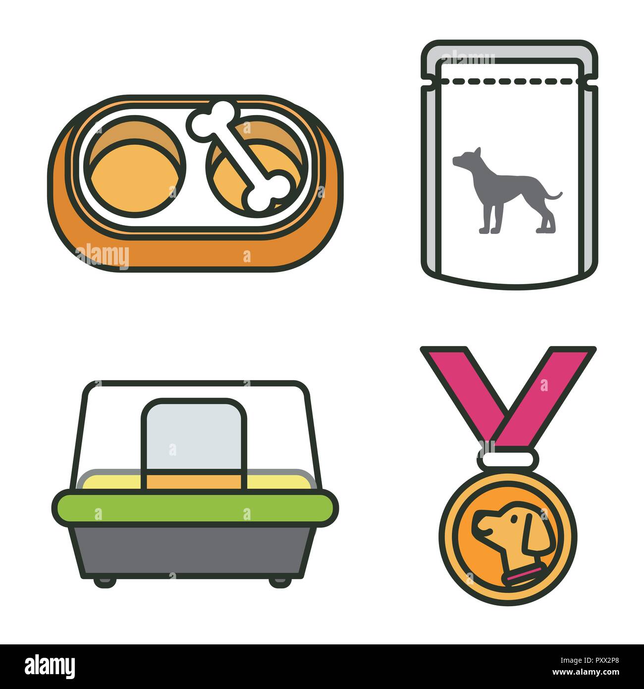 Flat veterinary icons set. use for web and mobile UI, set of basic ...