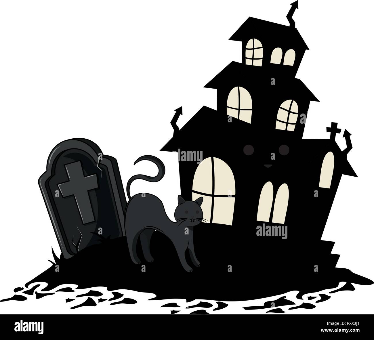 Halloween scary cartoon Stock Vector Image & Art - Alamy