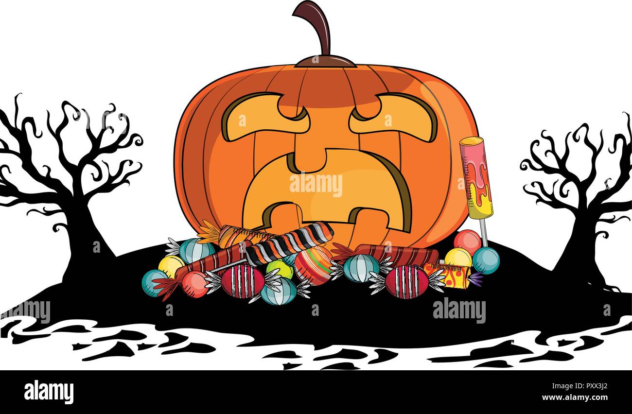 Halloween scary cartoon Stock Vector Image & Art - Alamy