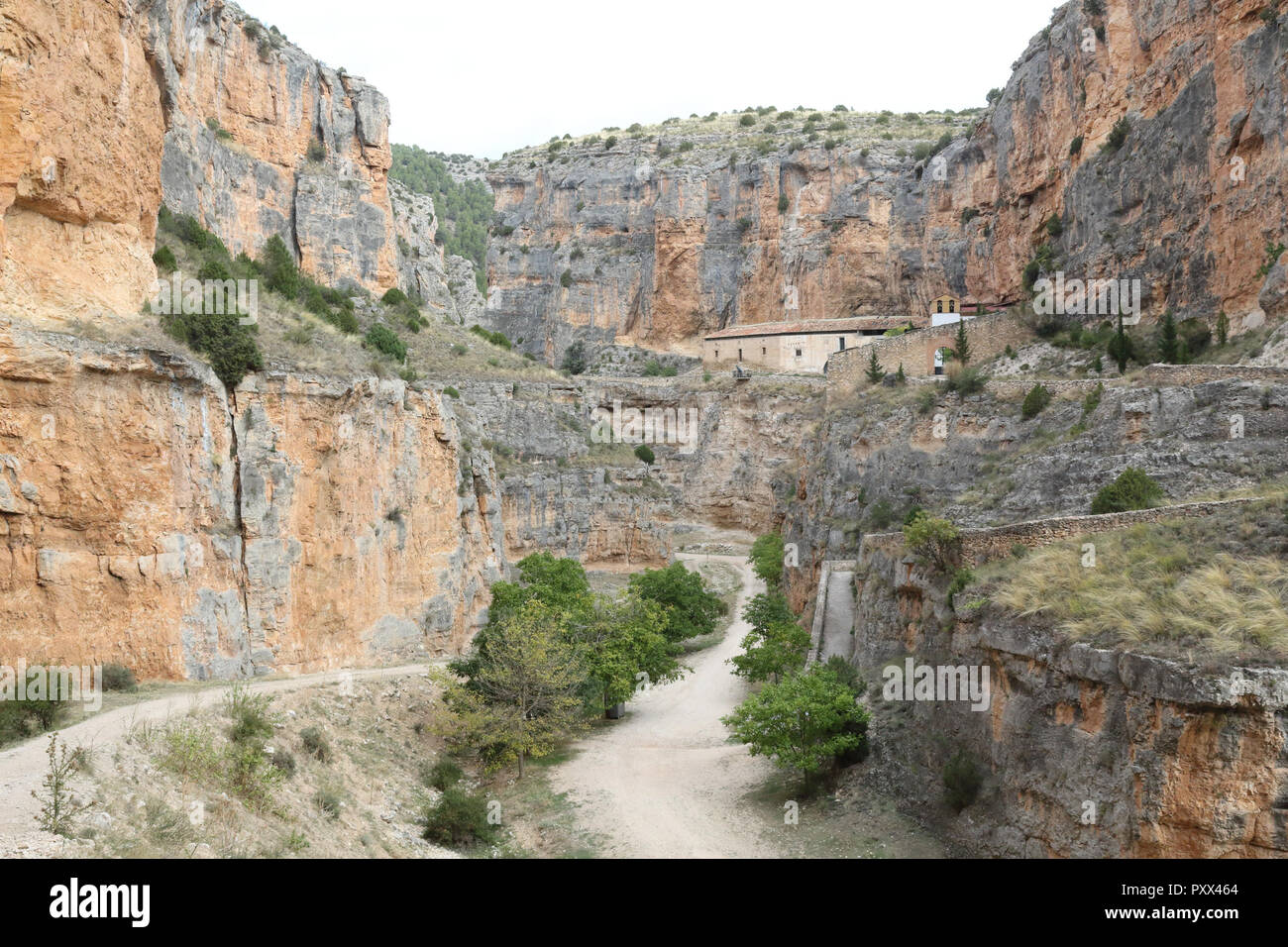 The Our Lady of Jaraba Sanctuary in the Barranco de la Hoz Seca canyon ...