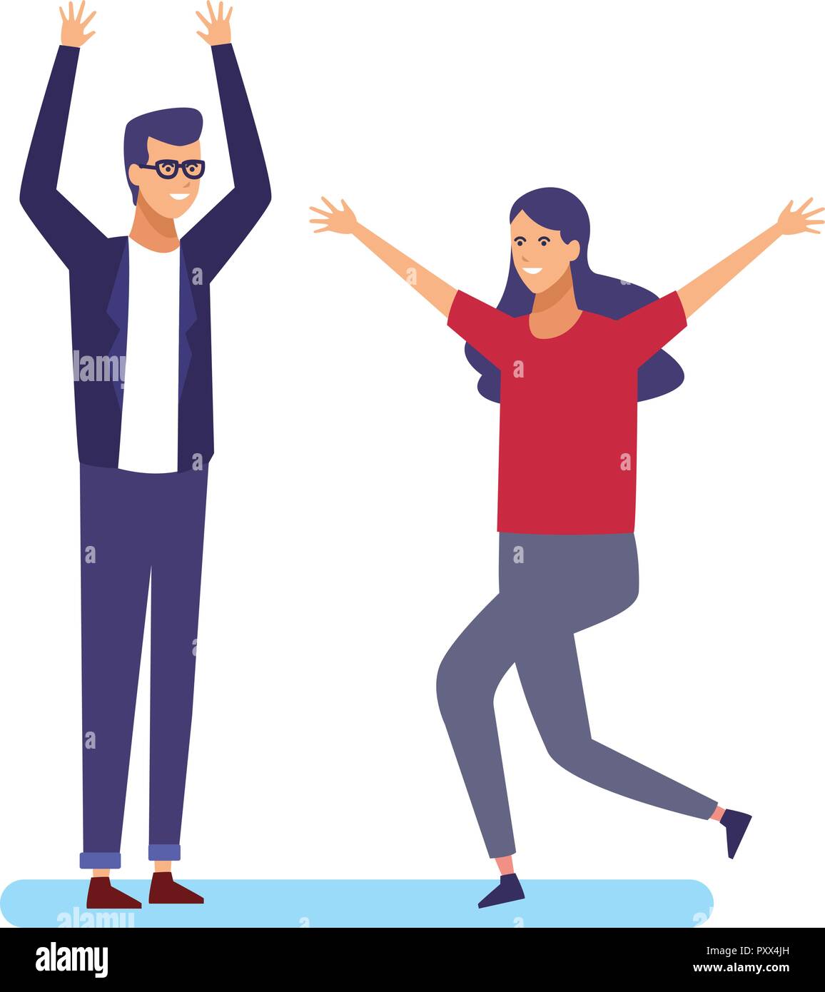 Happy friends having fun outdoors Stock Vector Images - Alamy