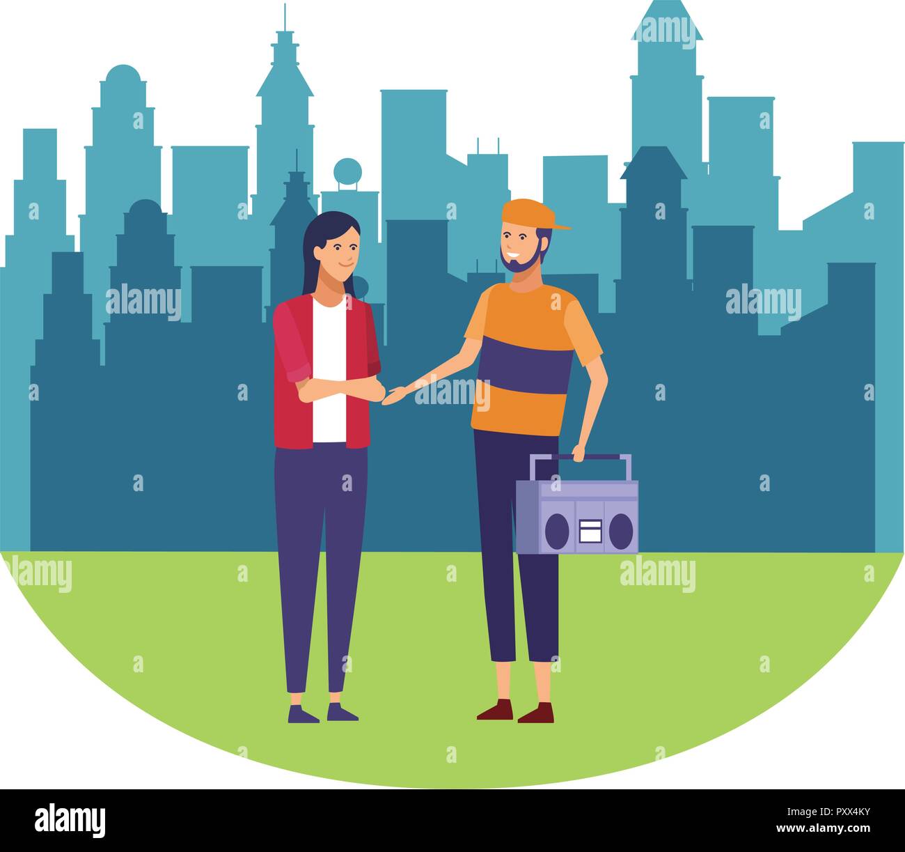 Friends having fun cartoon Stock Vector Image & Art - Alamy