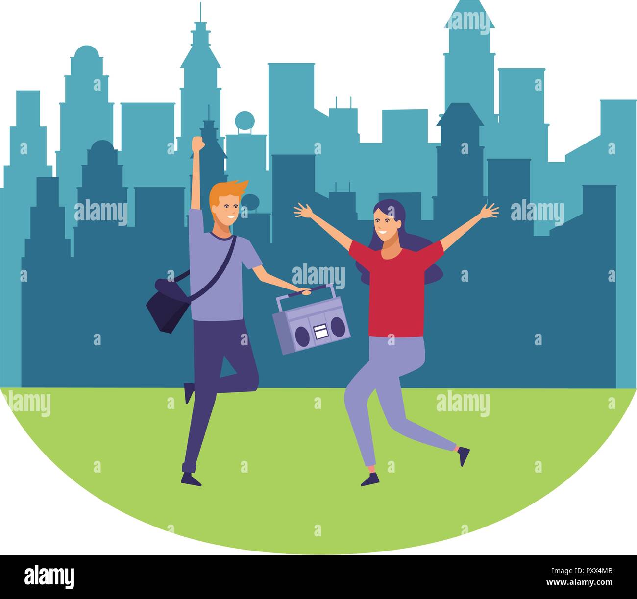 Friends having fun cartoon Stock Vector Image & Art - Alamy