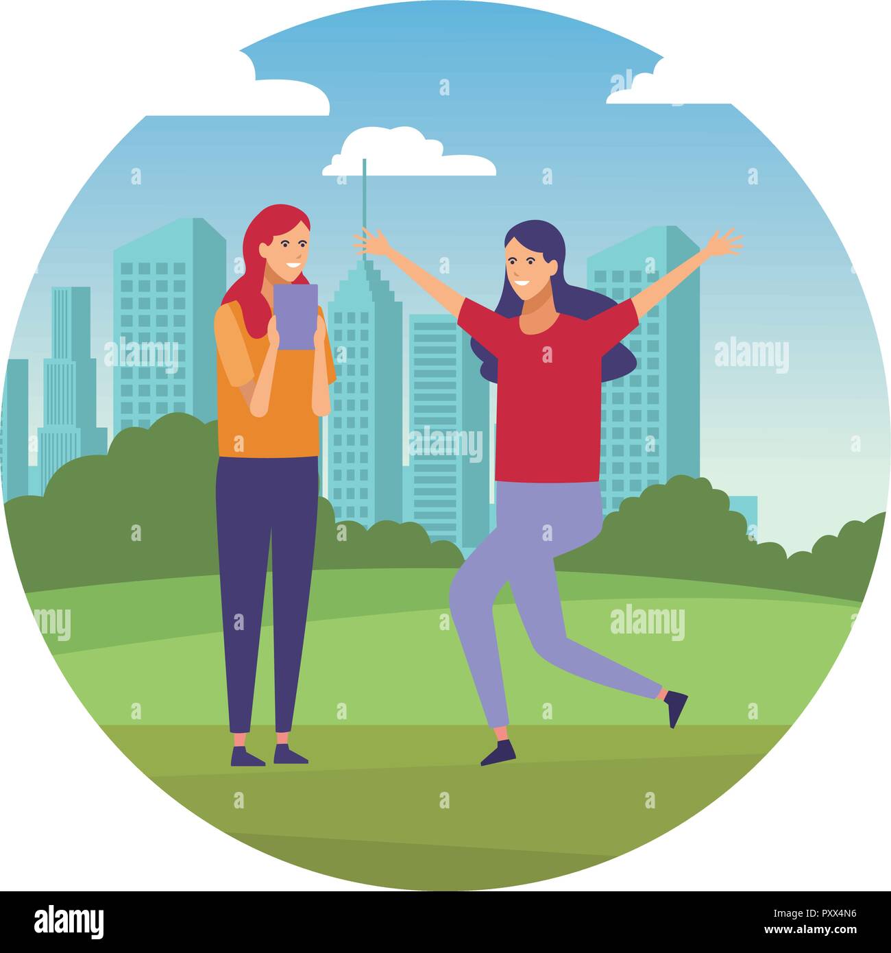Friends having fun cartoon Stock Vector Image & Art - Alamy