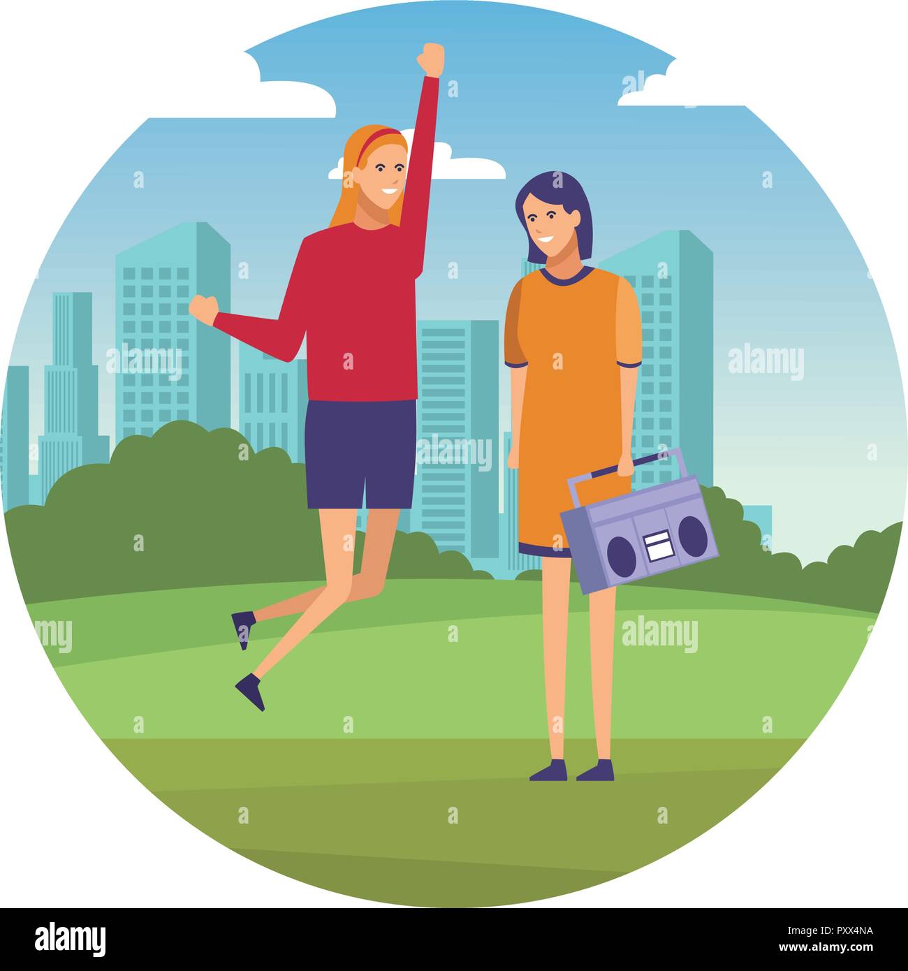 Friends having fun cartoon Stock Vector Image & Art - Alamy