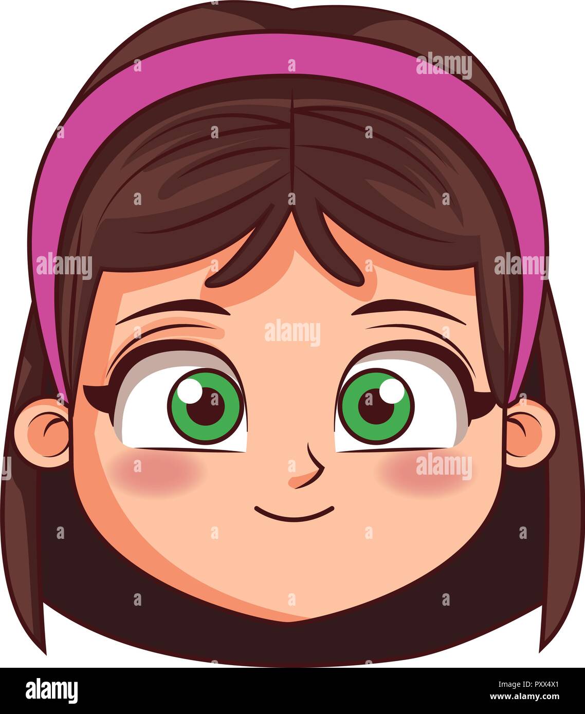 Cute girl face Stock Vector Image & Art - Alamy