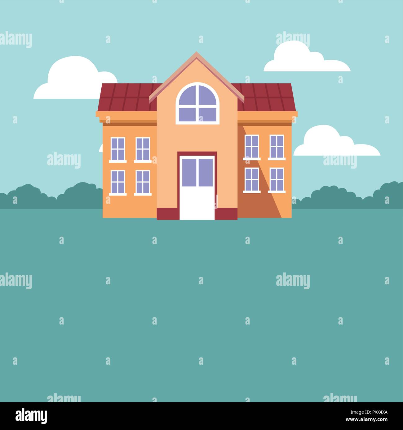 Cartoon School Building Illustration High Resolution Stock Photography ...
