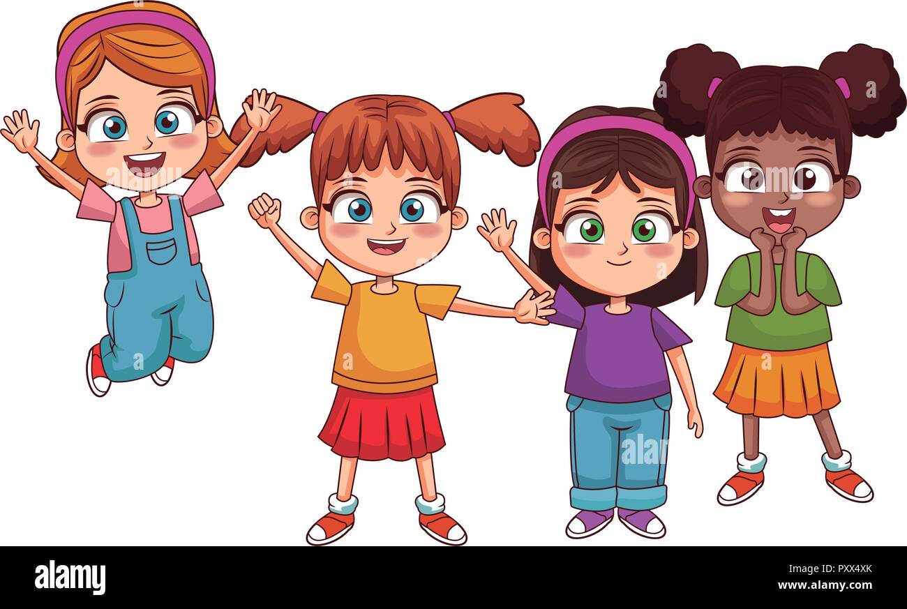 Happy kids cartoon Stock Vector Image & Art - Alamy