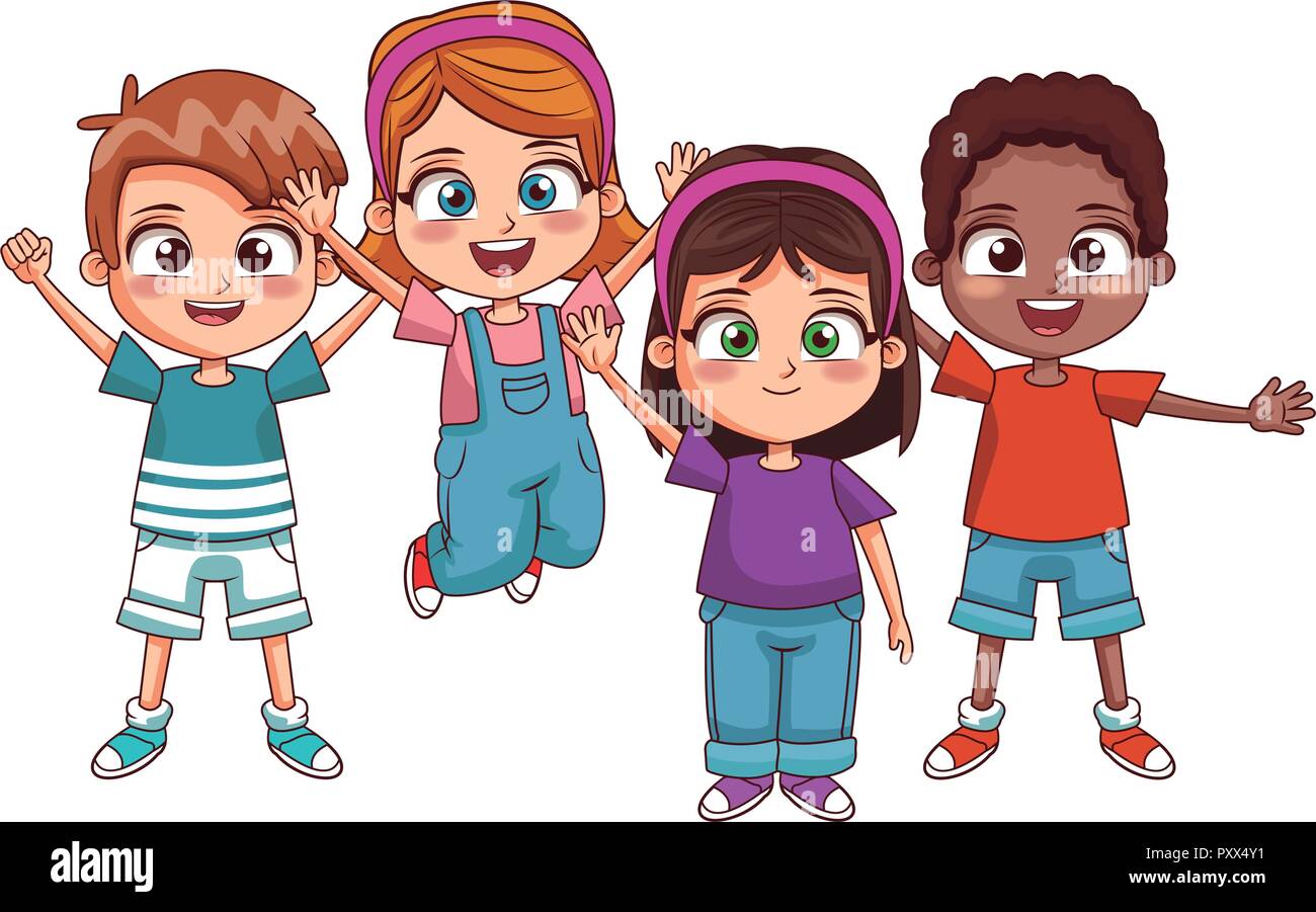 Happy kids cartoon Stock Vector Image & Art - Alamy