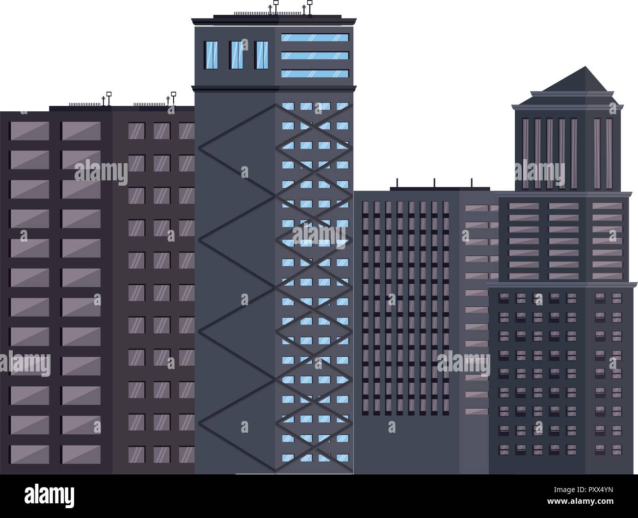 City buildings isolated Stock Vector Image & Art - Alamy