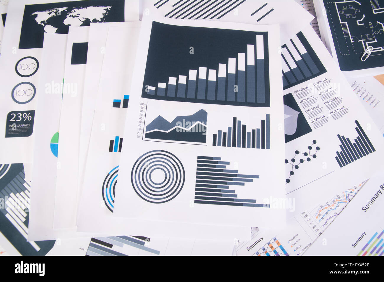 Business report. Graphs and charts. Business concept Stock Photo - Alamy