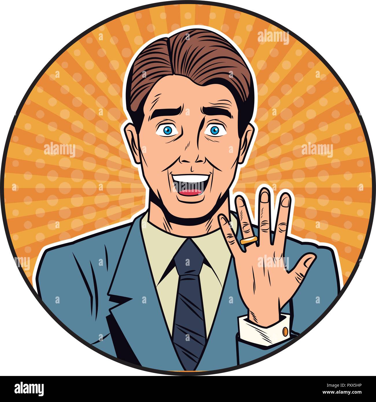 Pop art groom cartoon Stock Vector Image & Art - Alamy