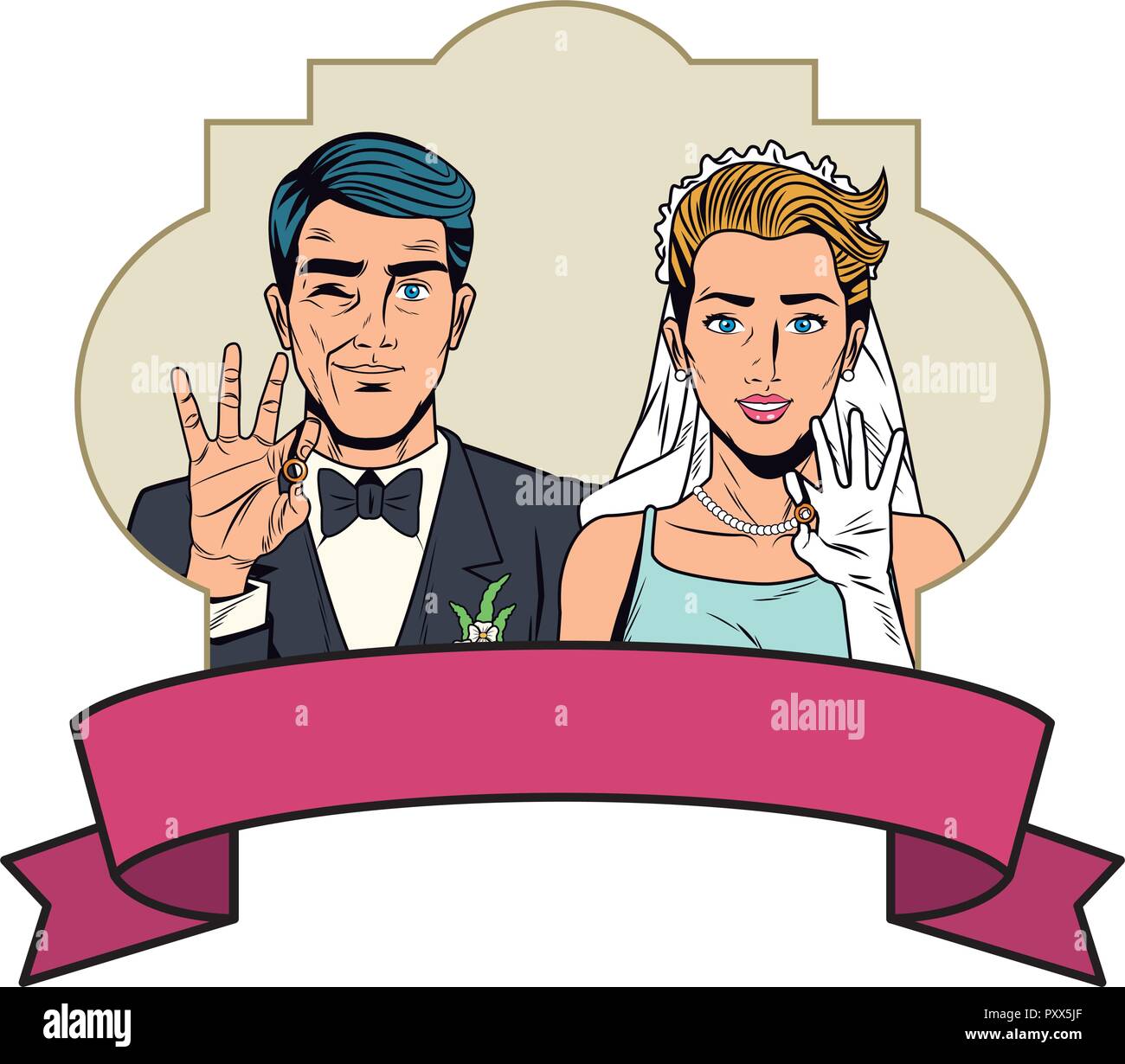 Pop art wedding cartoon Stock Vector Image & Art - Alamy