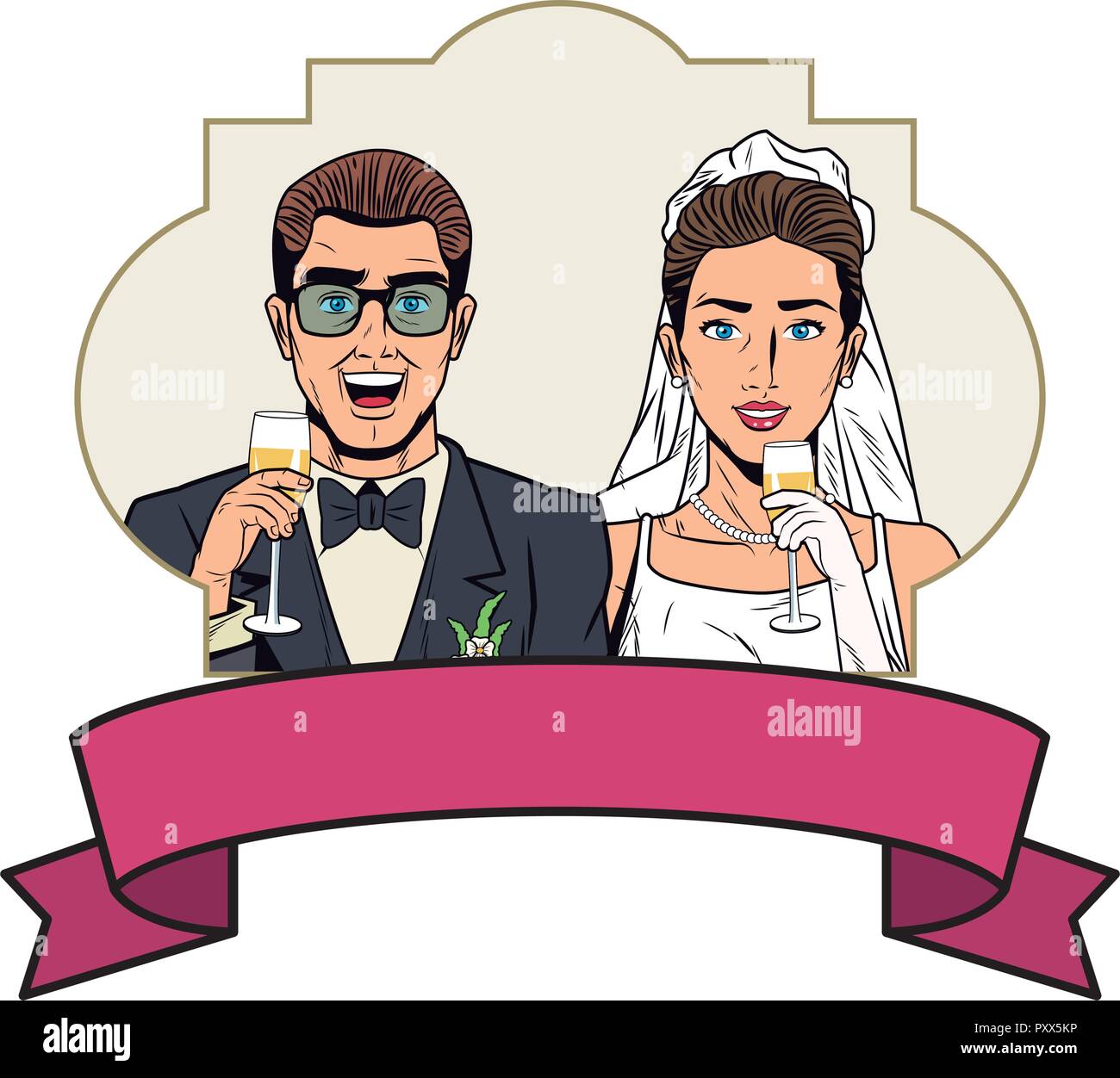 Pop art wedding cartoon Stock Vector Image & Art - Alamy
