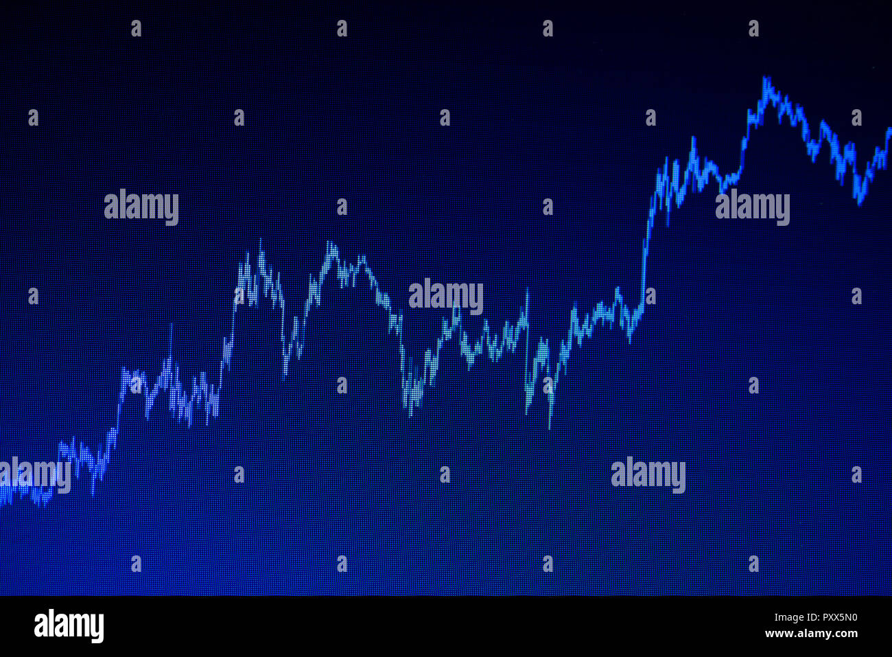 Close-up LED charts and summary info for making stock trading graph ...