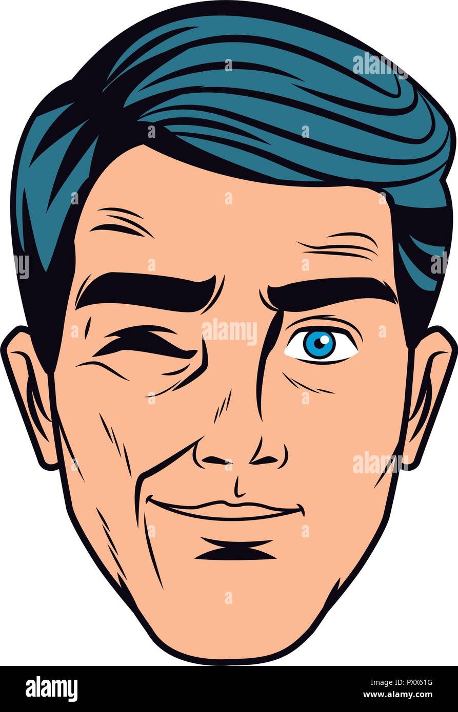 Pop art man face Stock Vector Image & Art - Alamy