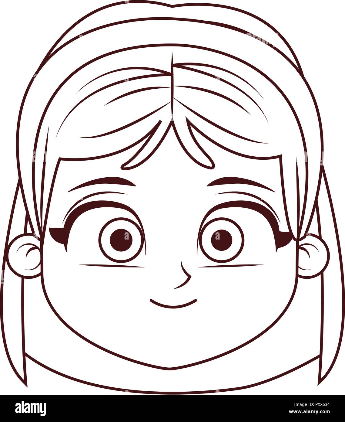 Cute girl face Stock Vector Image & Art - Alamy