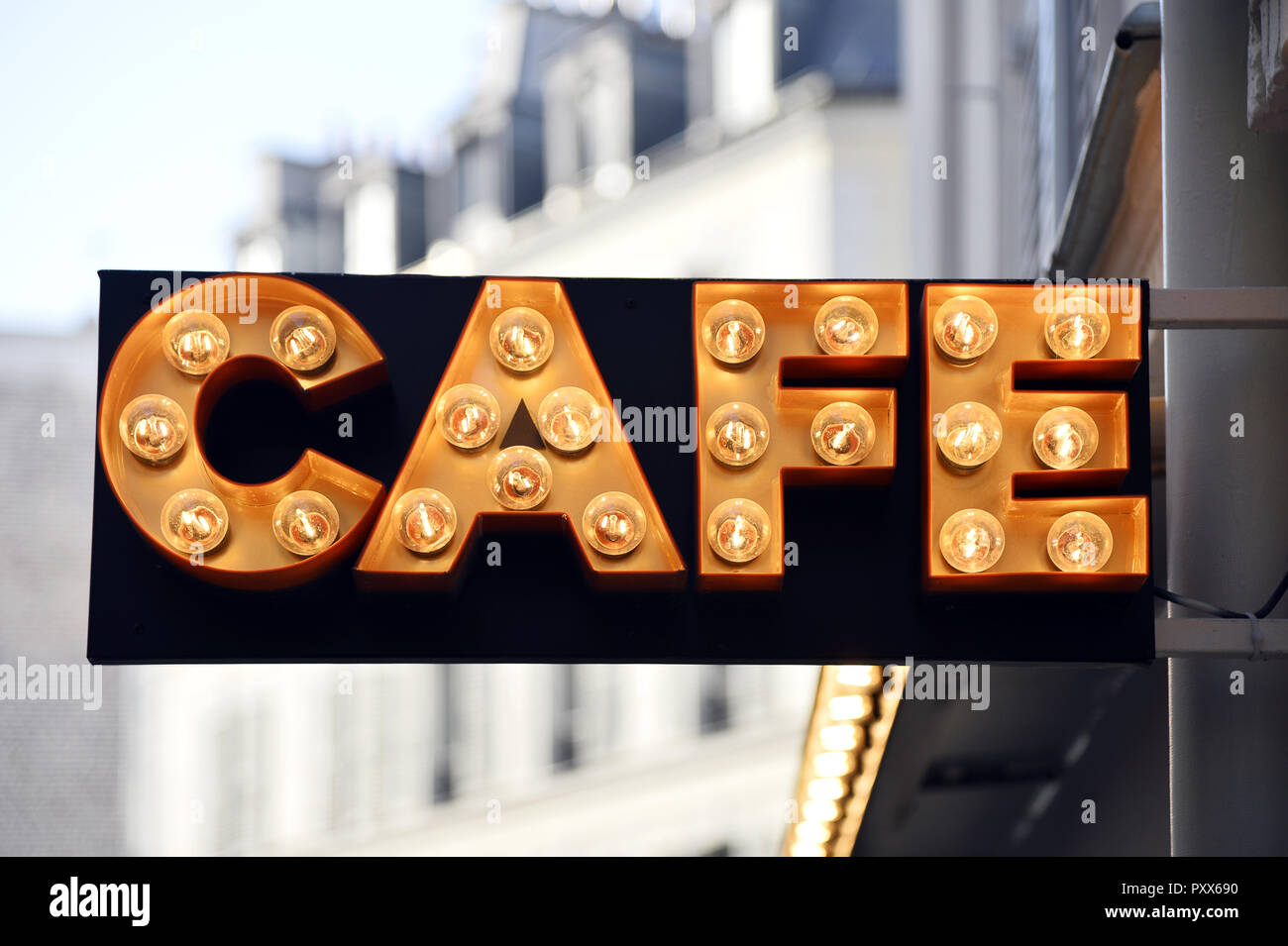 Café Sign in Paris - Montmartre - France Stock Photo - Alamy
