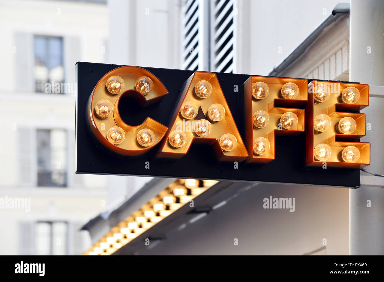 Café Sign in Paris - Montmartre - France Stock Photo - Alamy