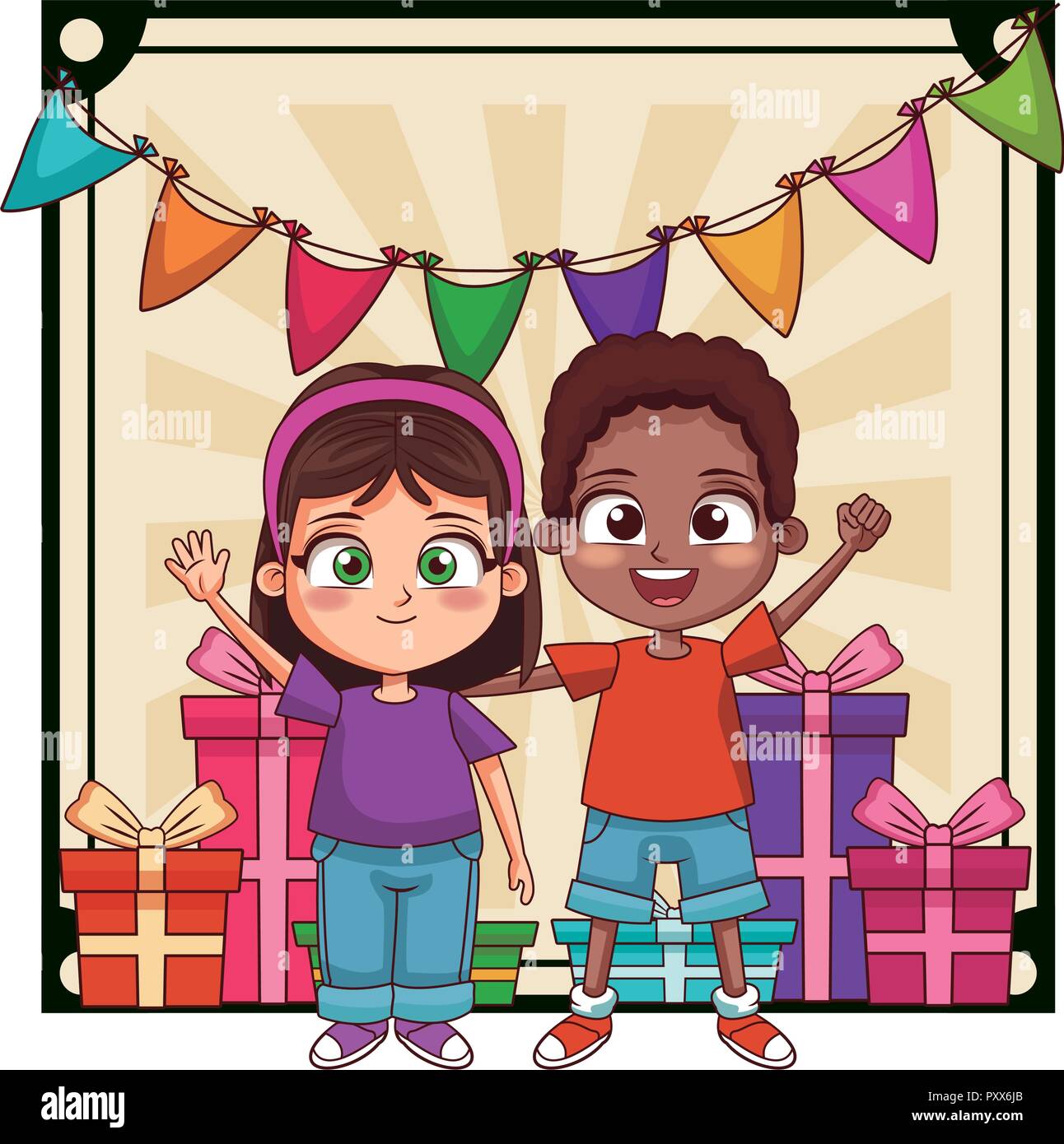Kids birthday party Stock Vector Image & Art - Alamy
