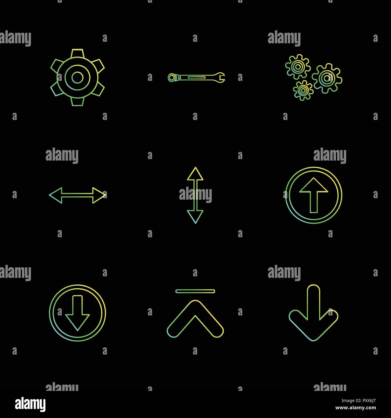 gear , setting , wrench ,arrows , directions , left , right , pointer ...