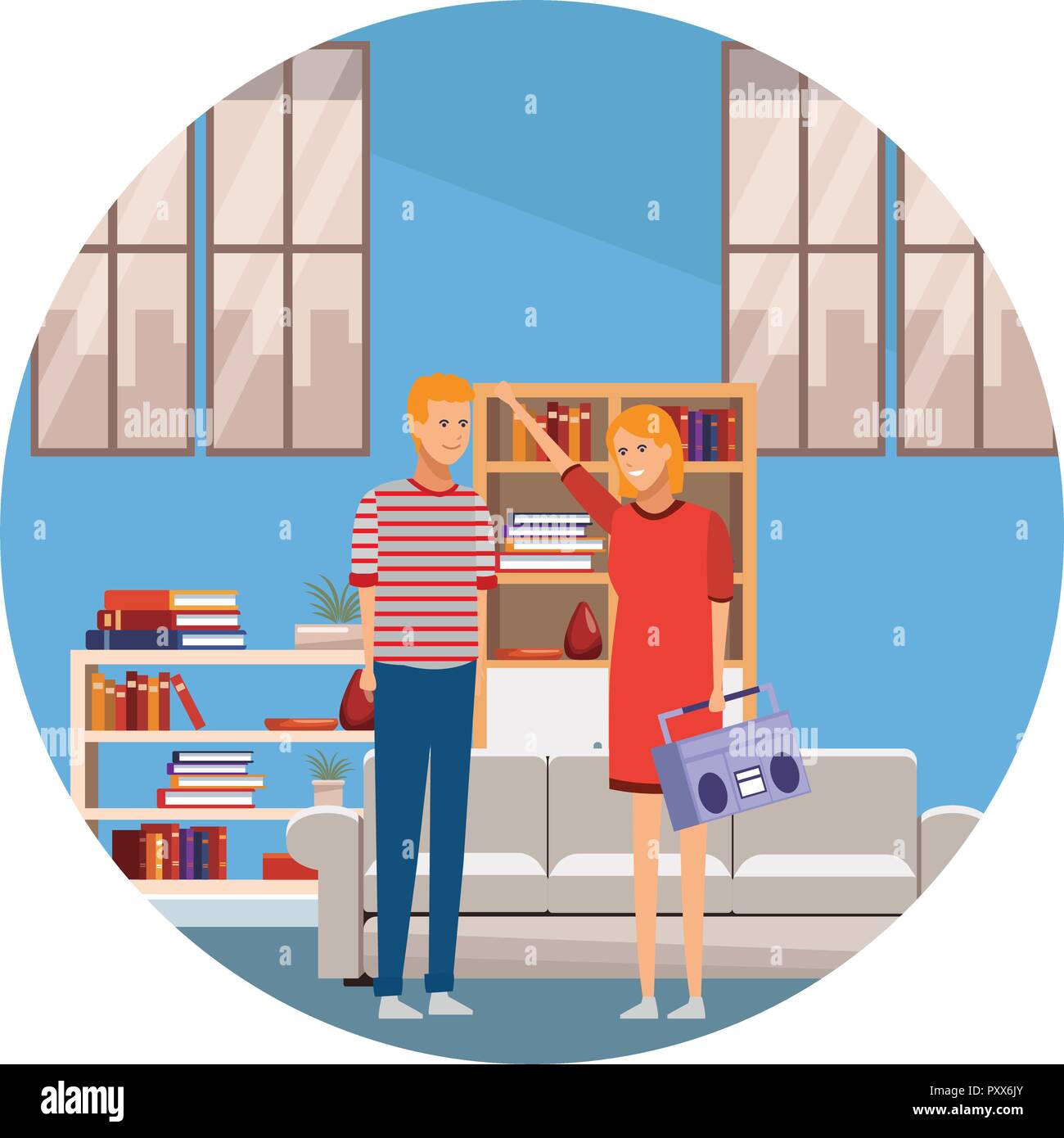 Friends having fun cartoons hi-res stock photography and images - Alamy