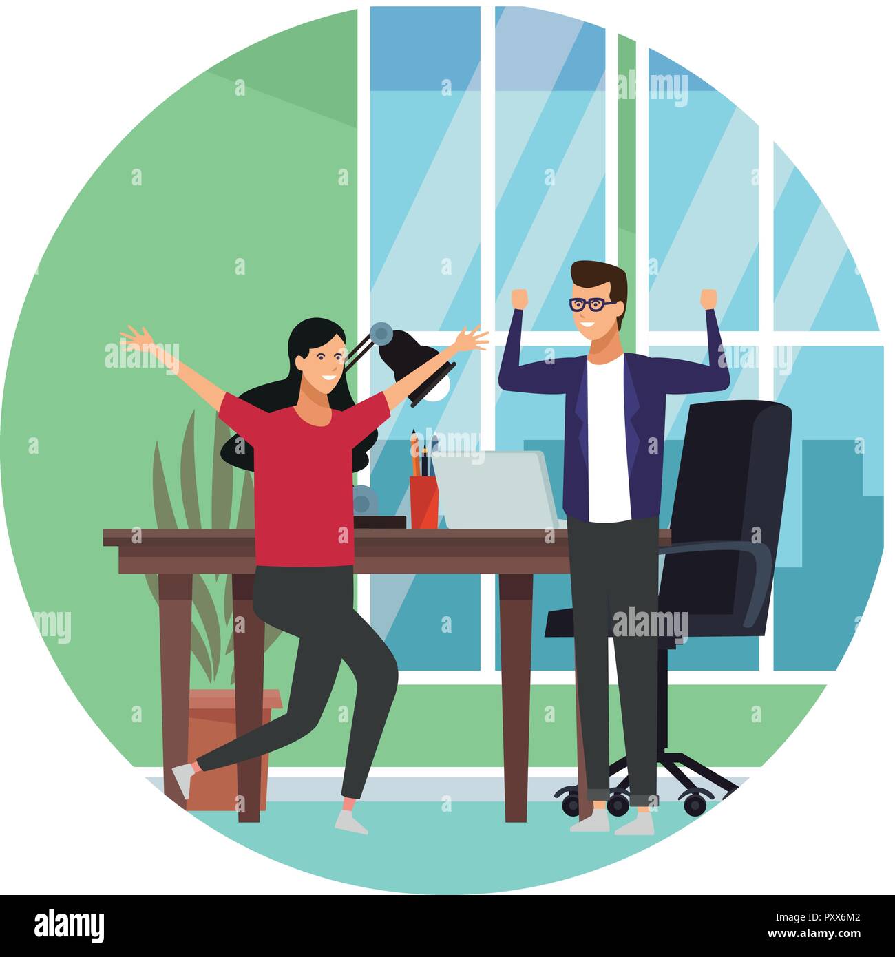 Group study room Stock Vector Images - Alamy