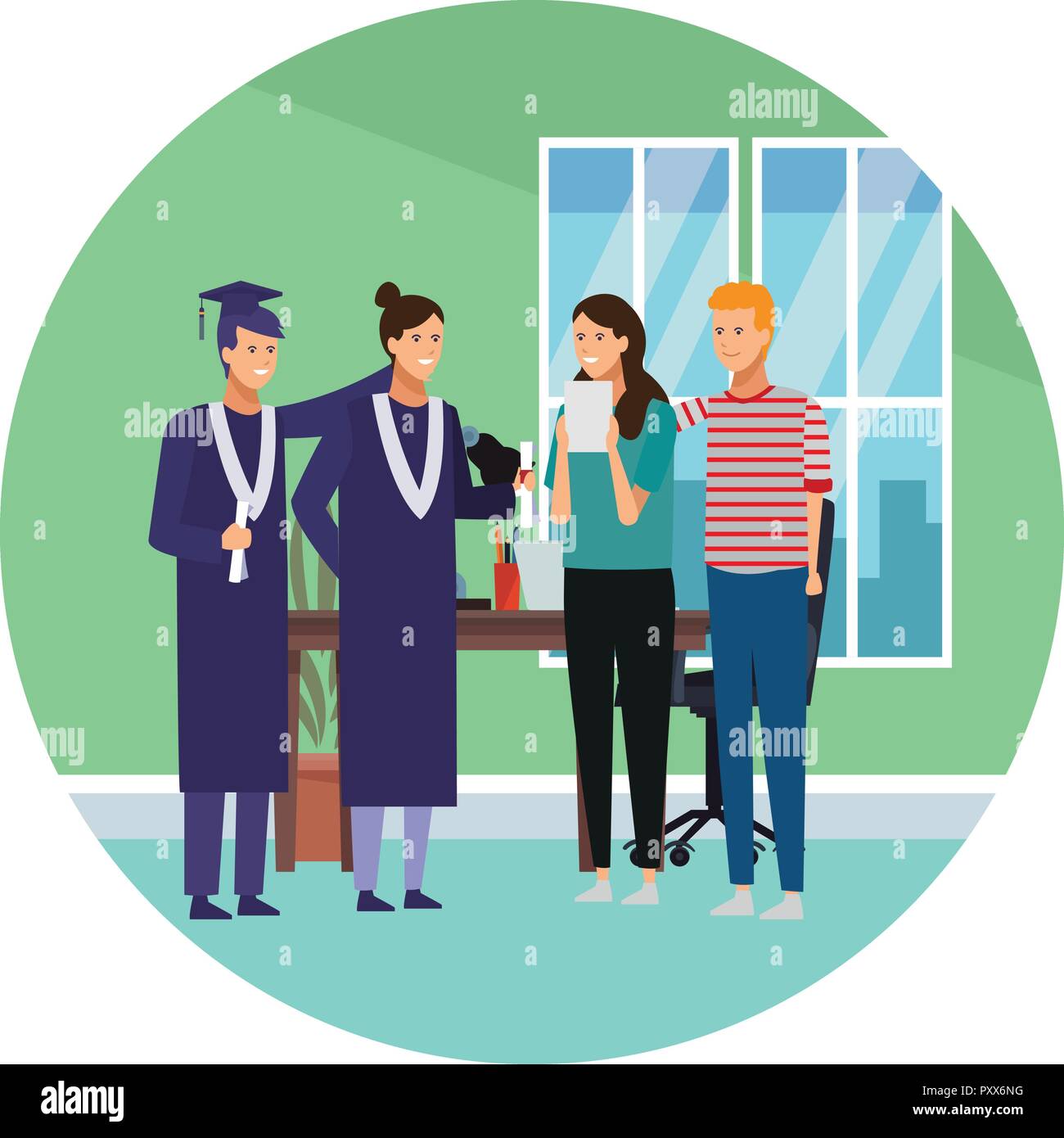 Students on graduation Stock Vector Image & Art - Alamy