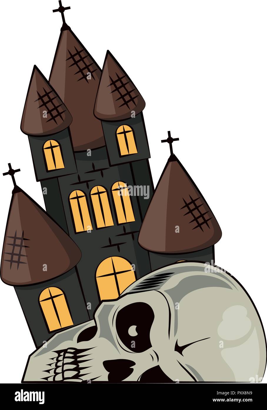 Halloween scary cartoons Stock Vector Image & Art - Alamy