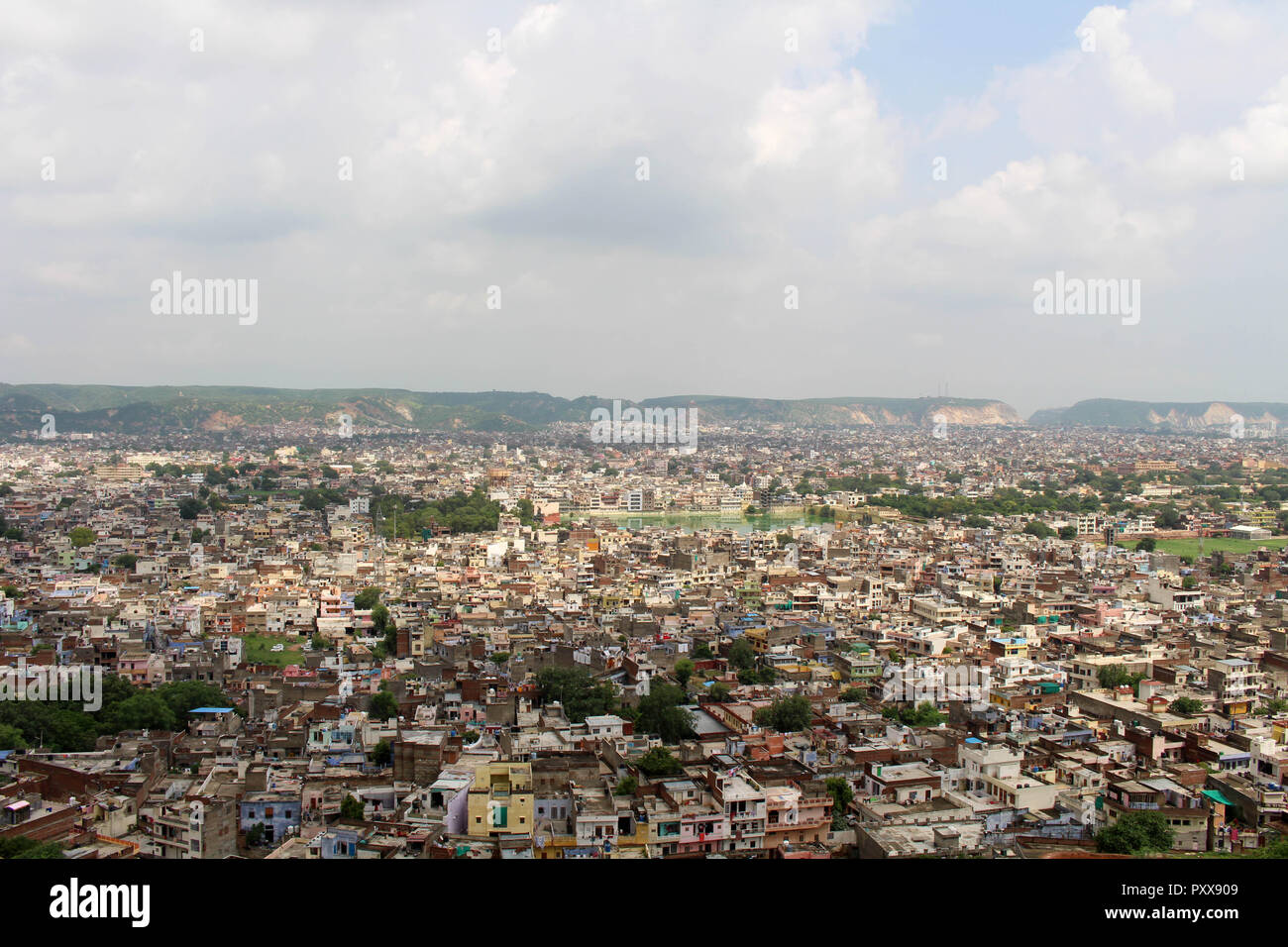 The crowded Jaipur city as seen from Nahargarh Fort on the hill. Taken ...