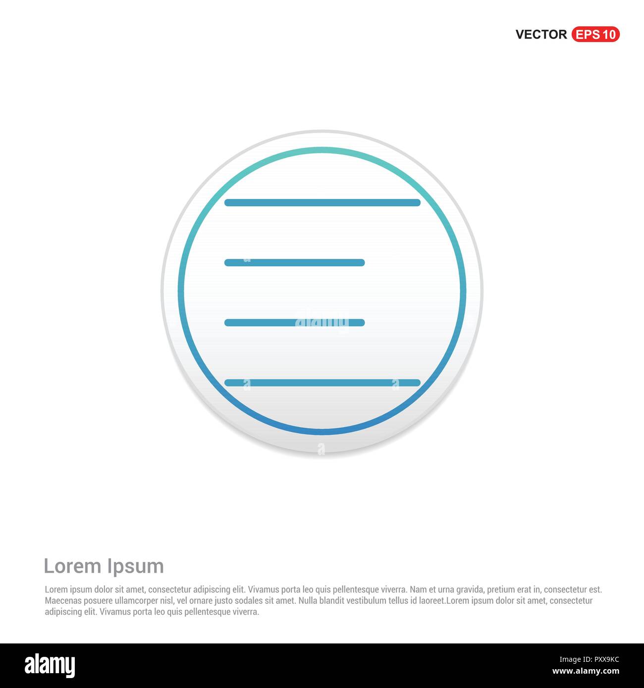 Align text icon - white circle button Stock Vector Image & Art - Alamy