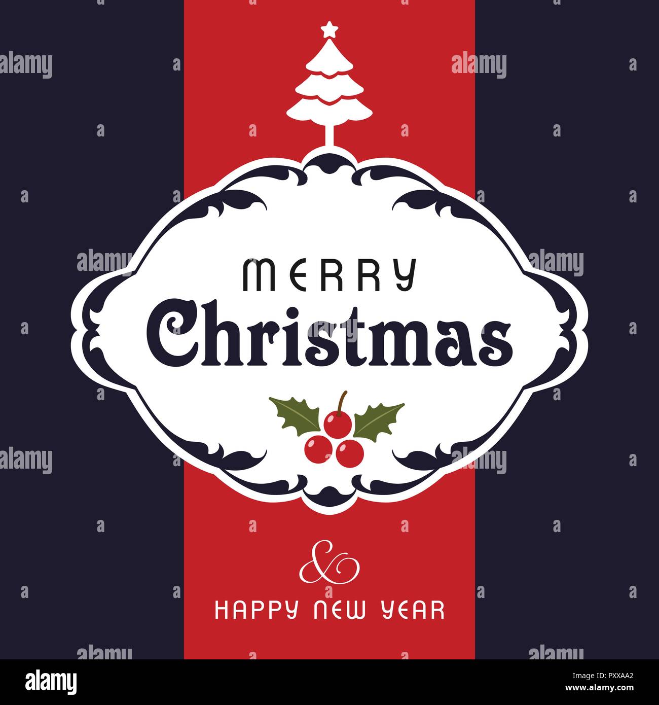 Merry Christmas card design vector Stock Vector Image & Art - Alamy