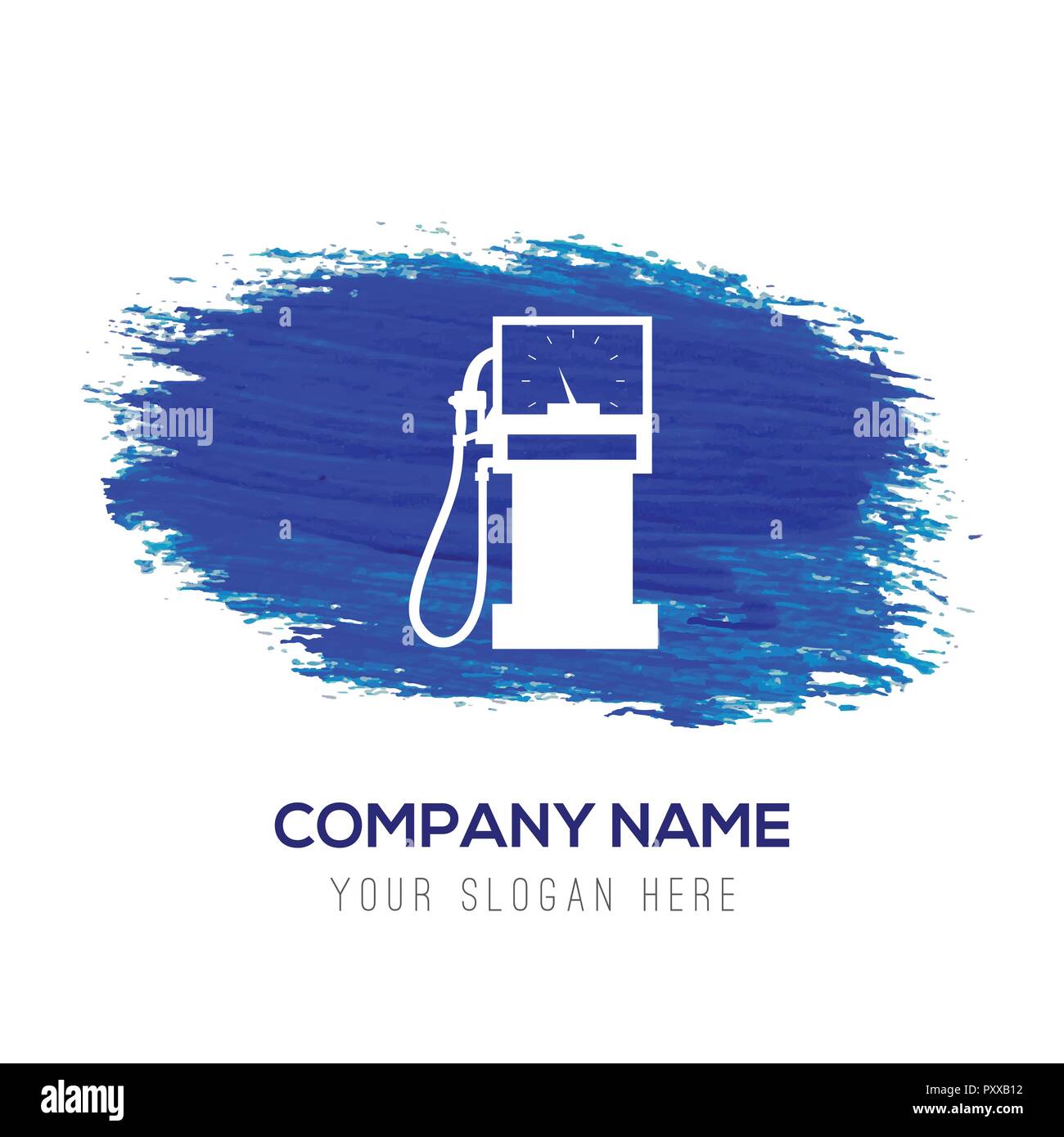 Gas station icon - Blue watercolor background Stock Vector Image & Art ...