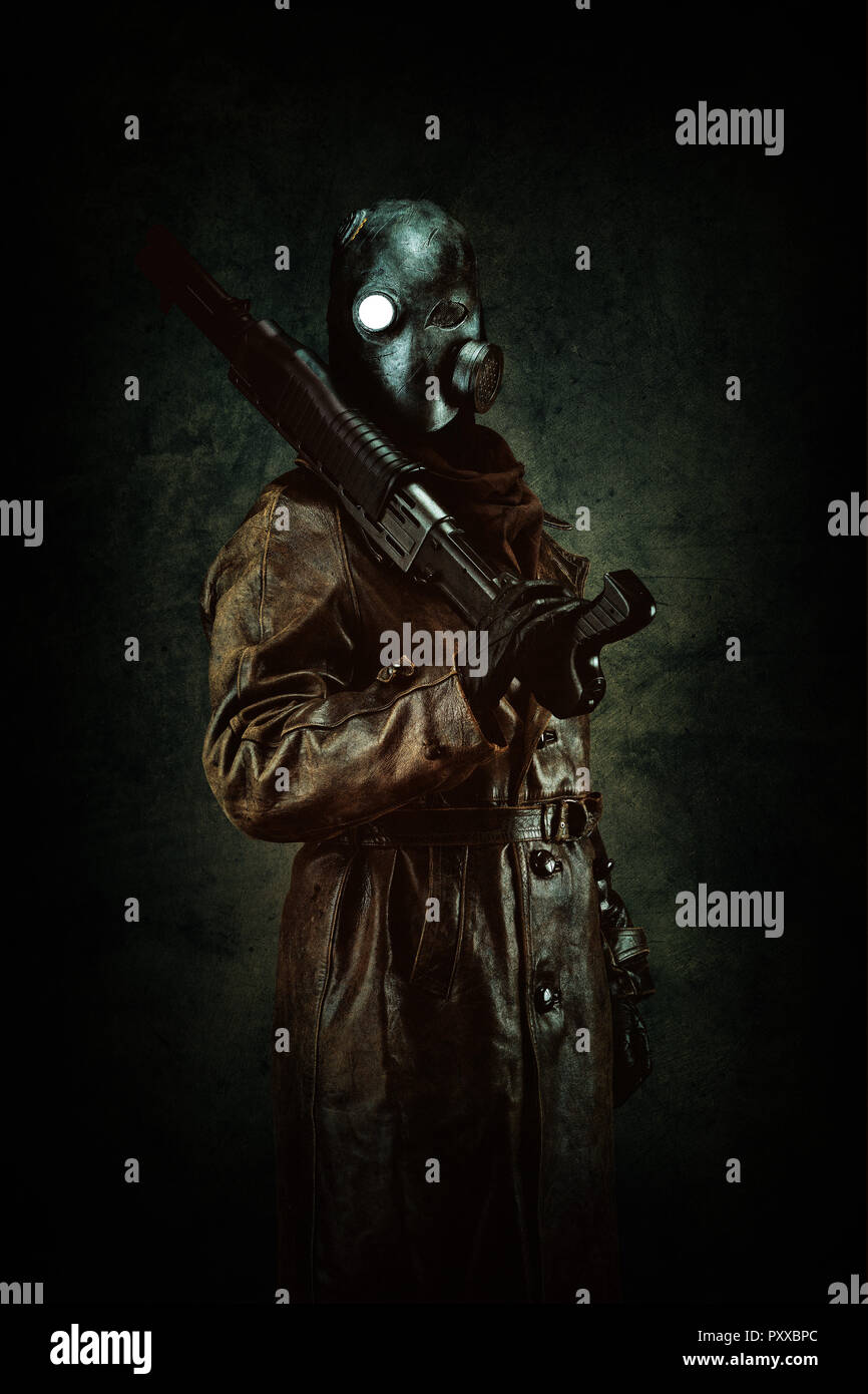 Portrait of a post apocalyptic warrior Stock Photo - Alamy