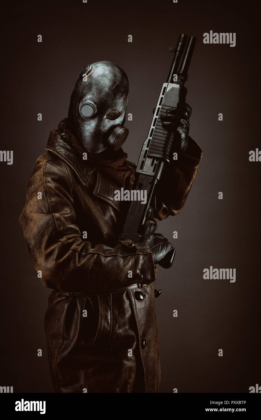 Portrait of a post apocalyptic warrior Stock Photo - Alamy