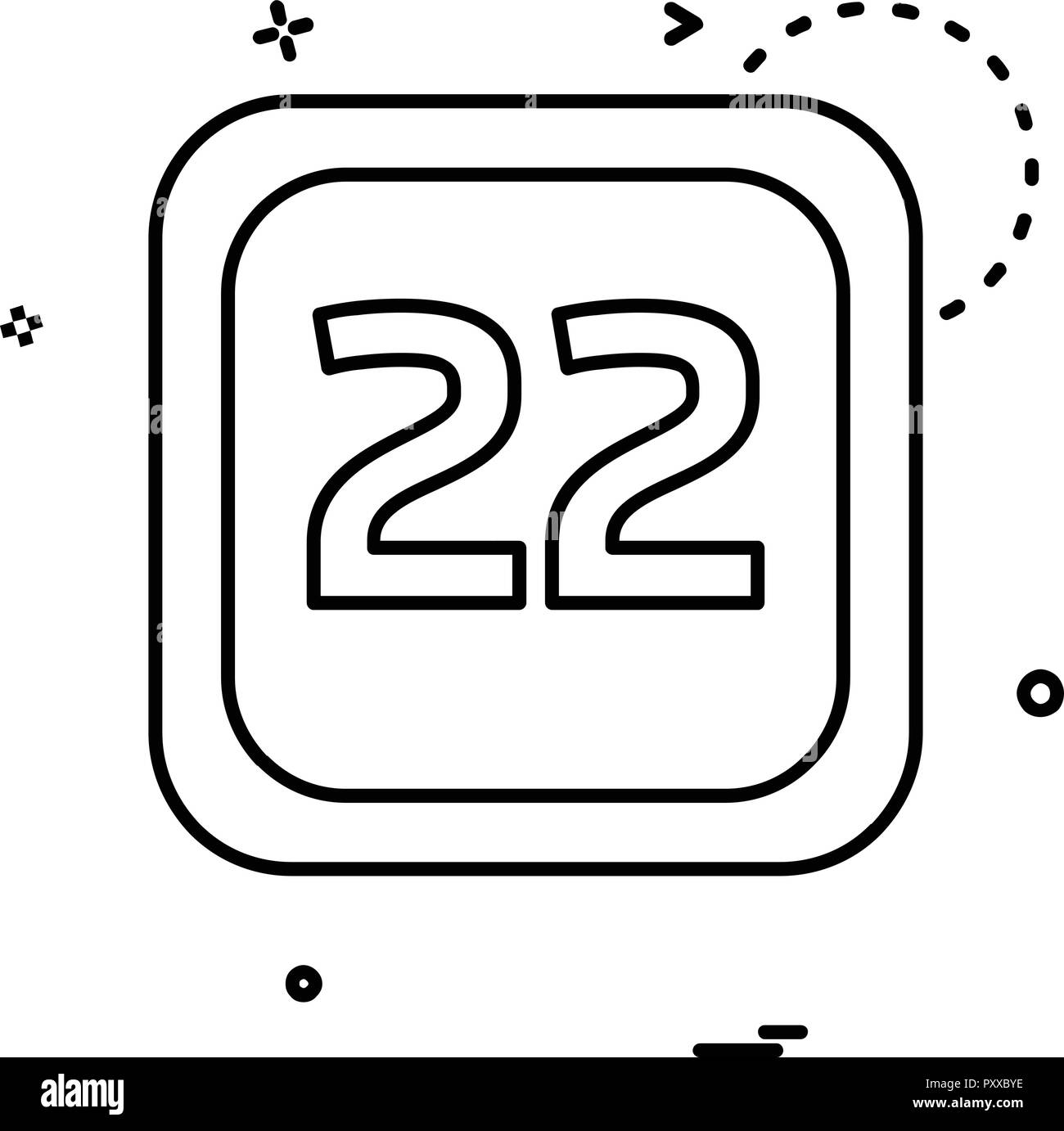 22 Date Calender icon design vector Stock Vector Image & Art - Alamy