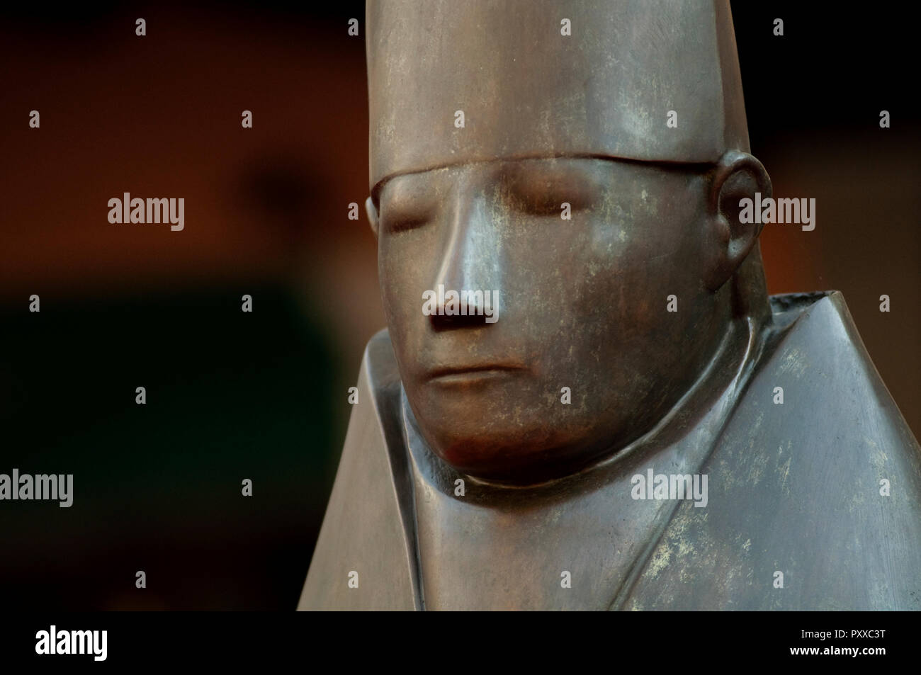 Bronze Sculpture Seated Cardinal by Giacomo Manzù, Detail Stock Photo ...