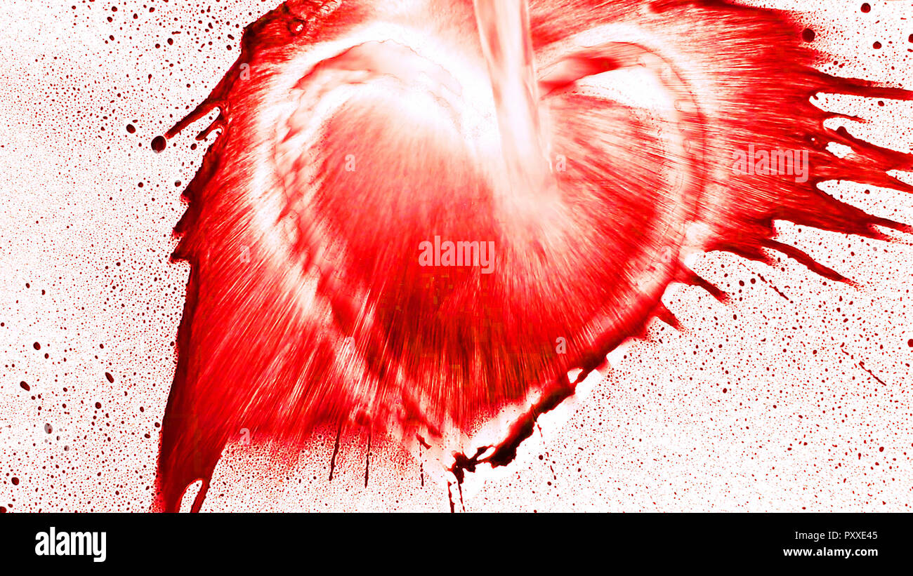 Abstract heart shape from splaches and blobs and drops aspect ratio 16: ...