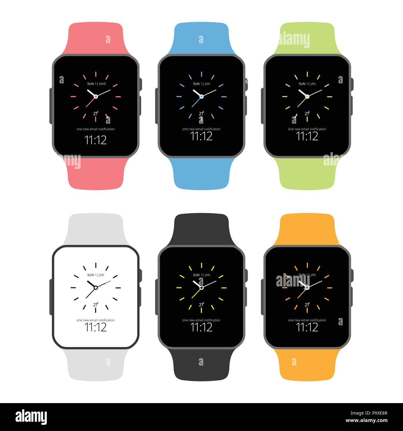 Smart Watches creative design with typography vector Stock Vector Image ...