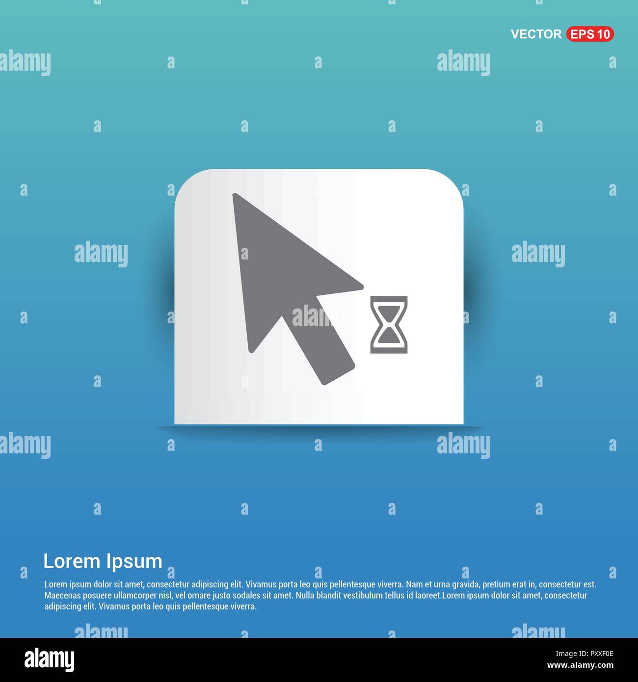 Mouse Cursor Loading Icon - Blue Sticker button Stock Vector Image ...