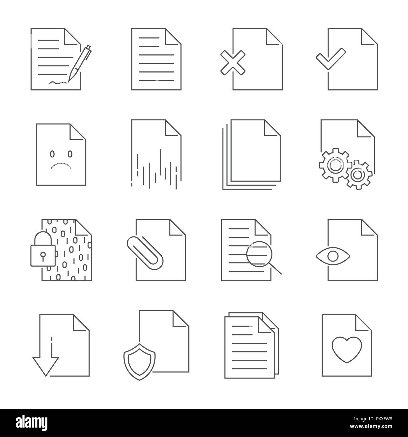 Set of Document Flow Management Vector Line Icons. Editable Stroke Stock Vector Image & Art - Alamy