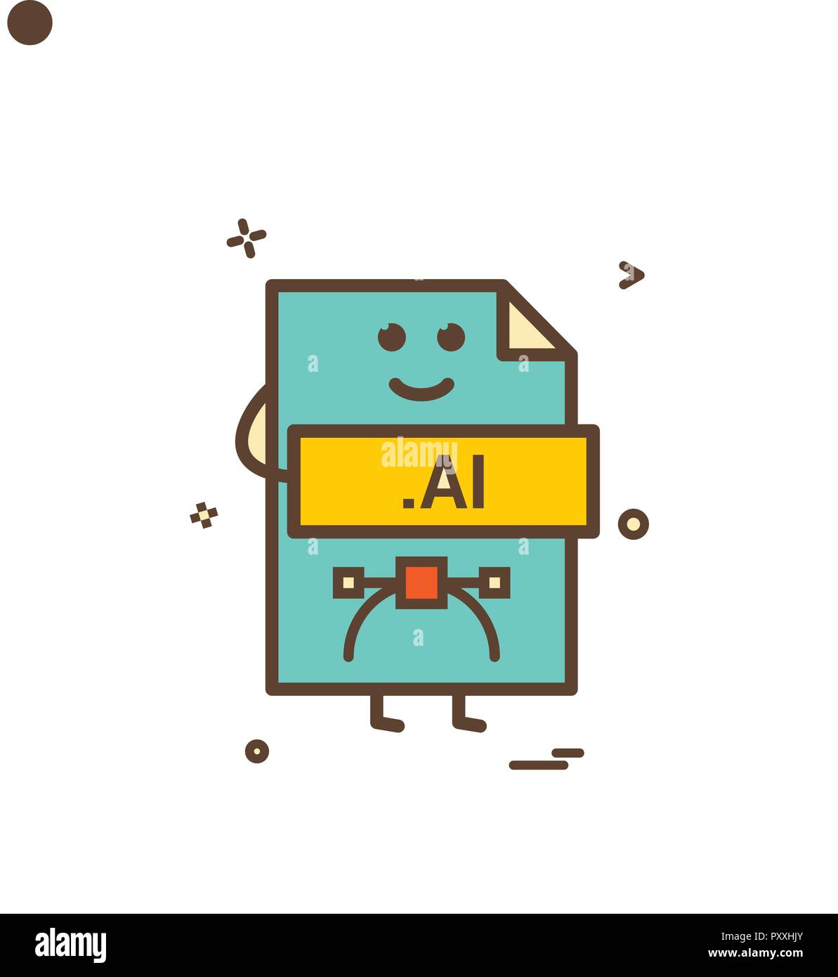 Computer Ai File Format Type Icon Vector Design Stock Vector Image