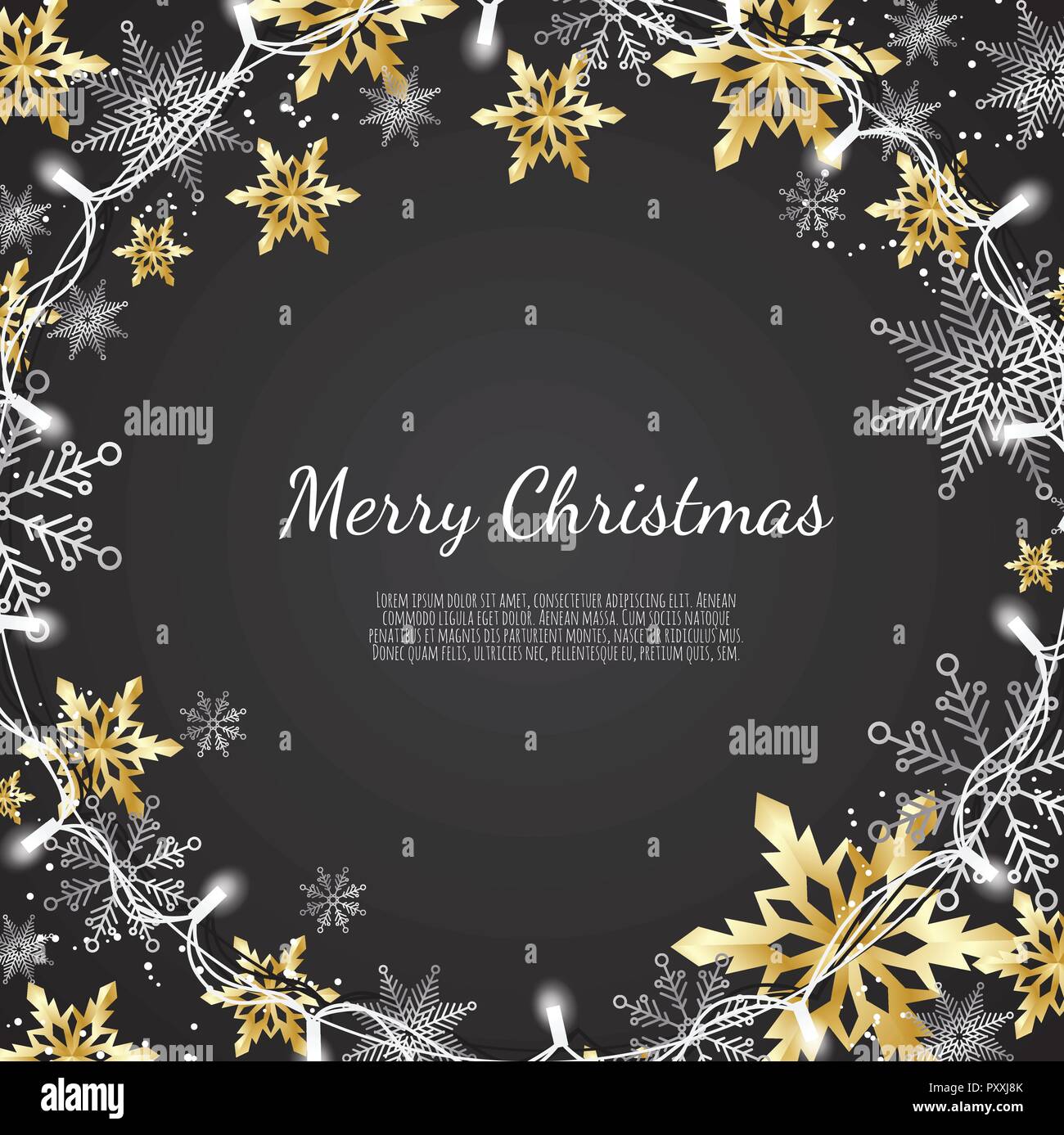 Shining snow border merry Stock Vector Images - Alamy