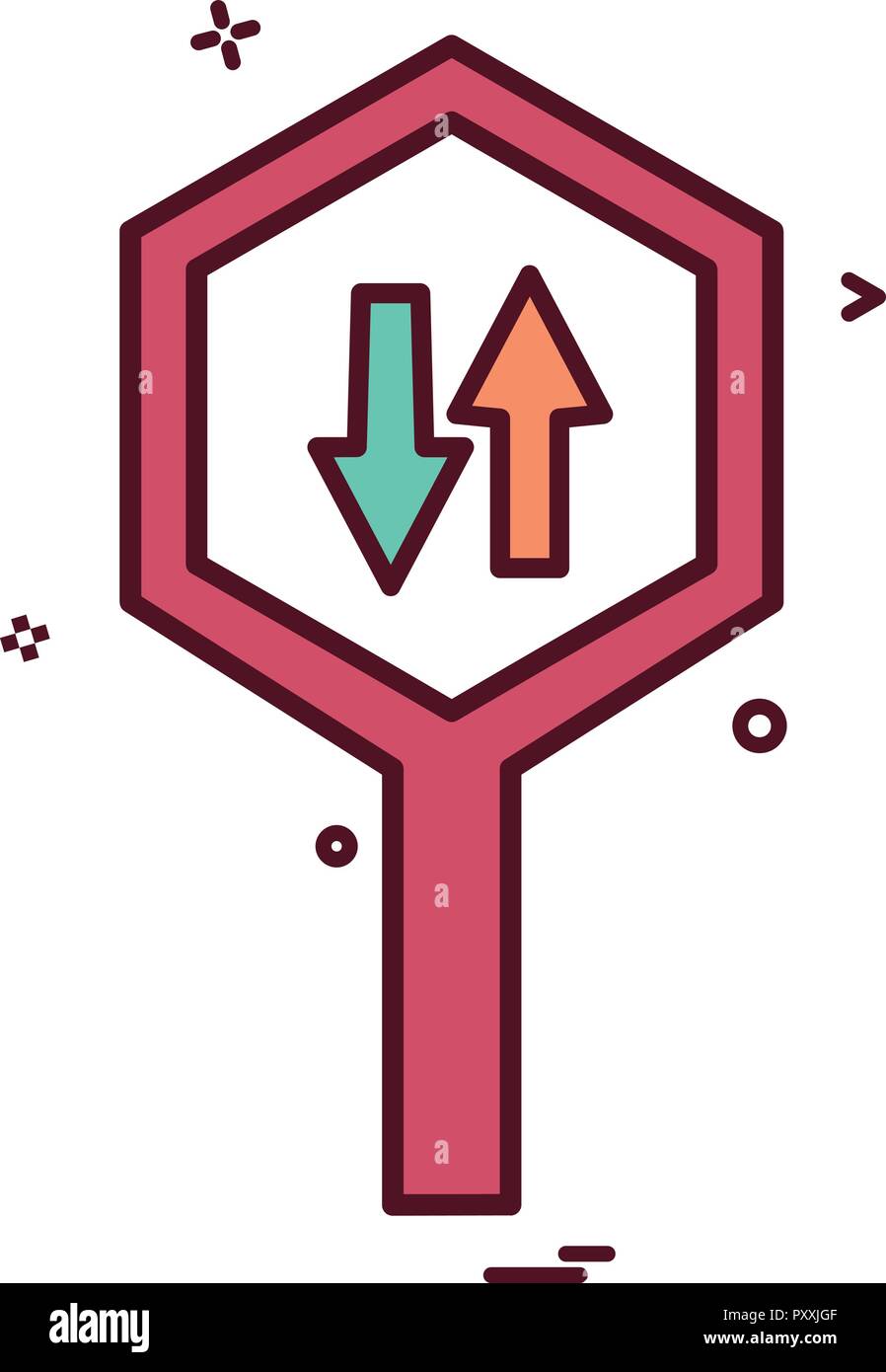 Stop sign one way arrow Stock Vector Images - Alamy